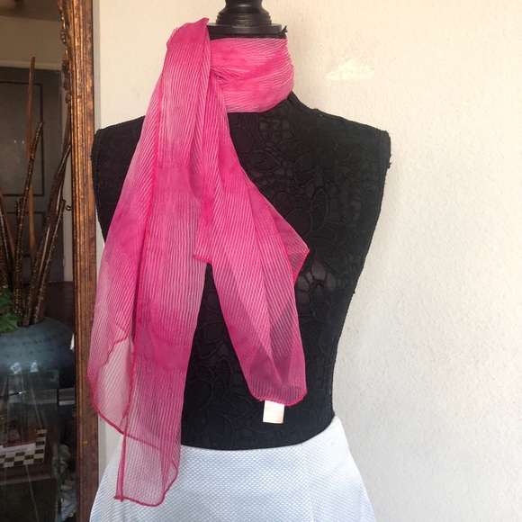 Accessories | Sheer Hot Pink Light Weight Scarf | Poshmark